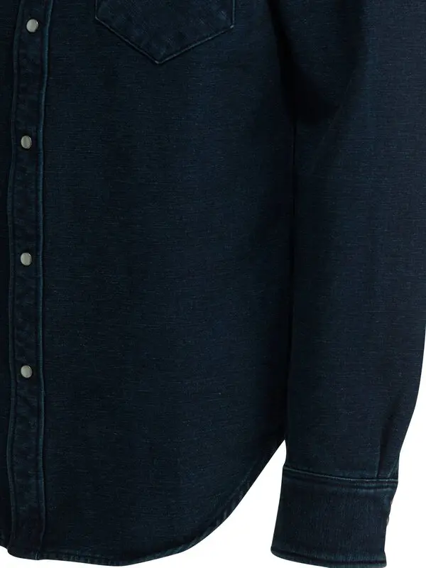 Ralph Lauren Indigo Suede Western Shirt