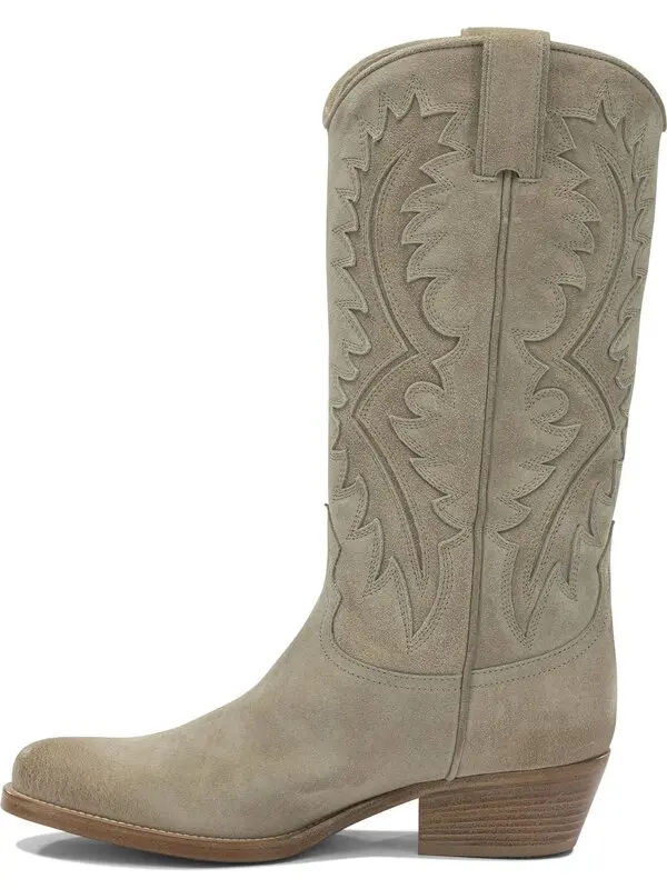 Sartore Leather Cowboy Boots - Beige