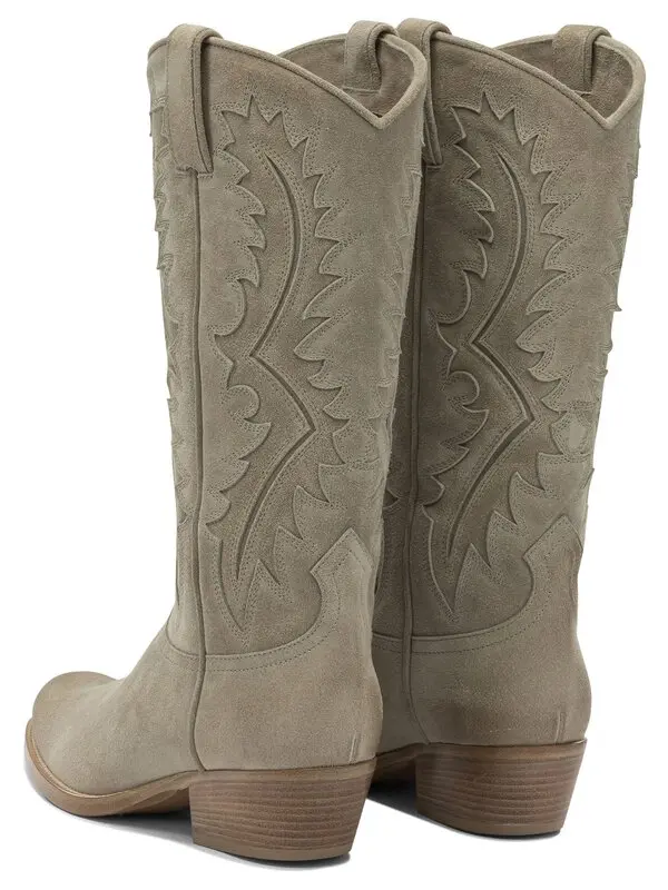 Sartore Leather Cowboy Boots - Beige