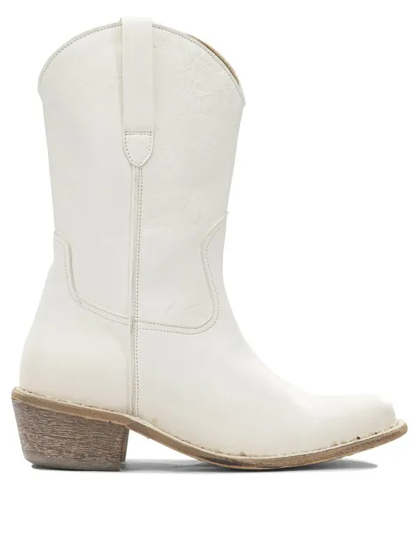 Moma Tall Cowboy Boots - White