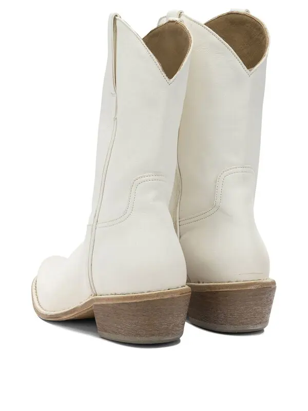 Moma Tall Cowboy Boots - White