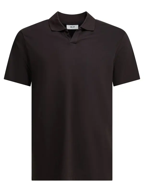 NN.07 Paul' Buttonless Polo Shirt - Brown