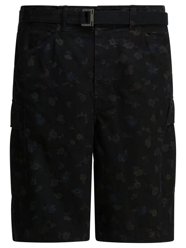 Sacai Floral Cargo Shorts - Black