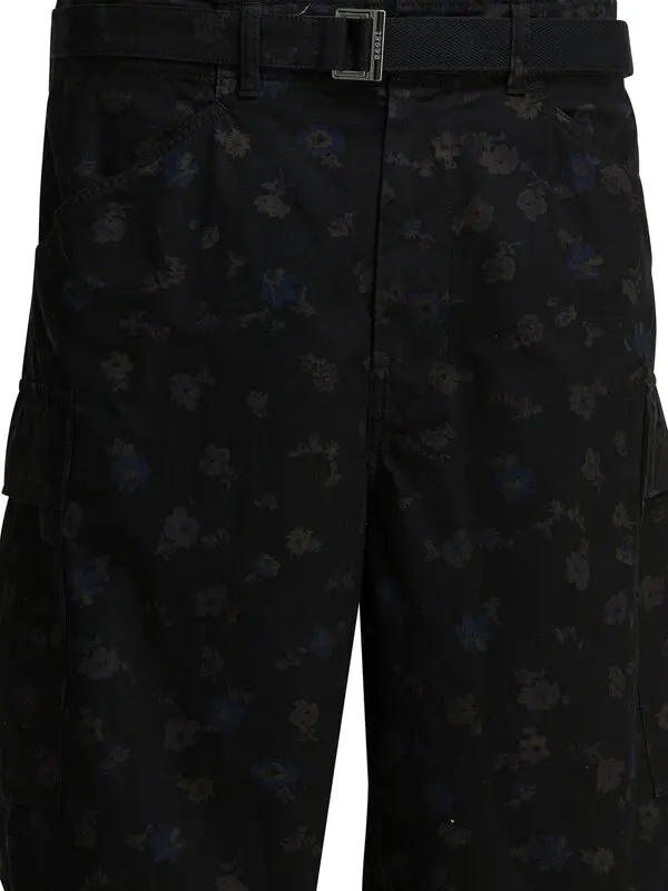 Sacai Floral Cargo Shorts - Black
