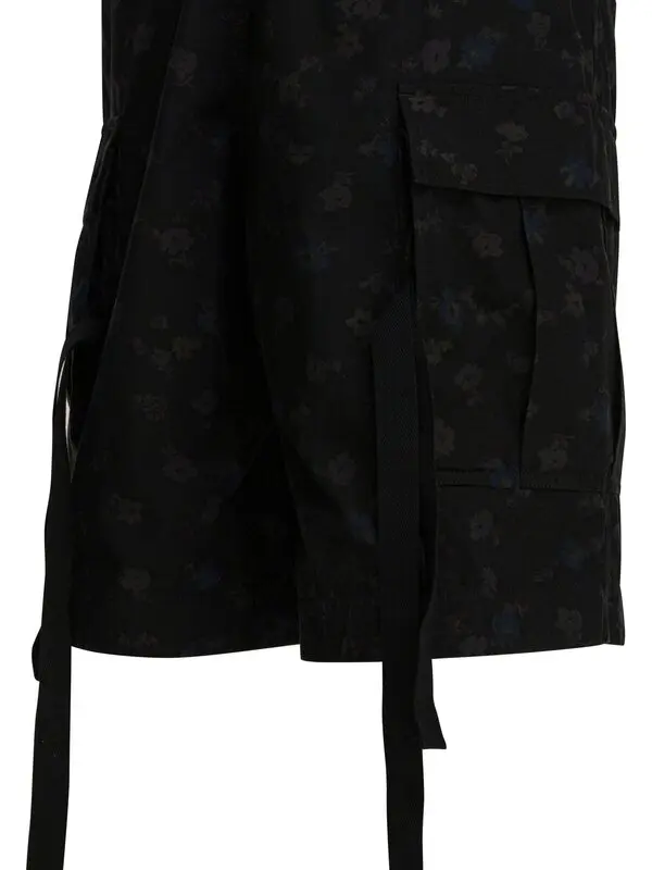 Sacai Floral Cargo Shorts - Black