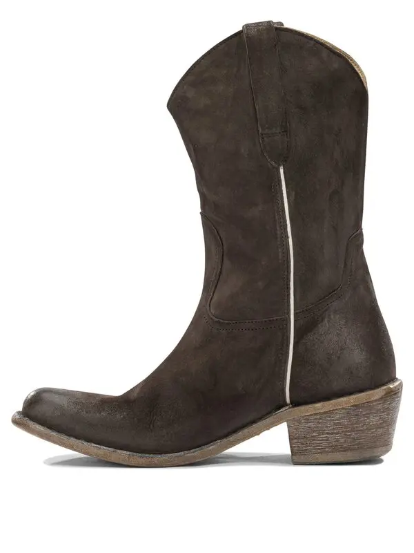 Moma Tall Cowboy Boots - Brown