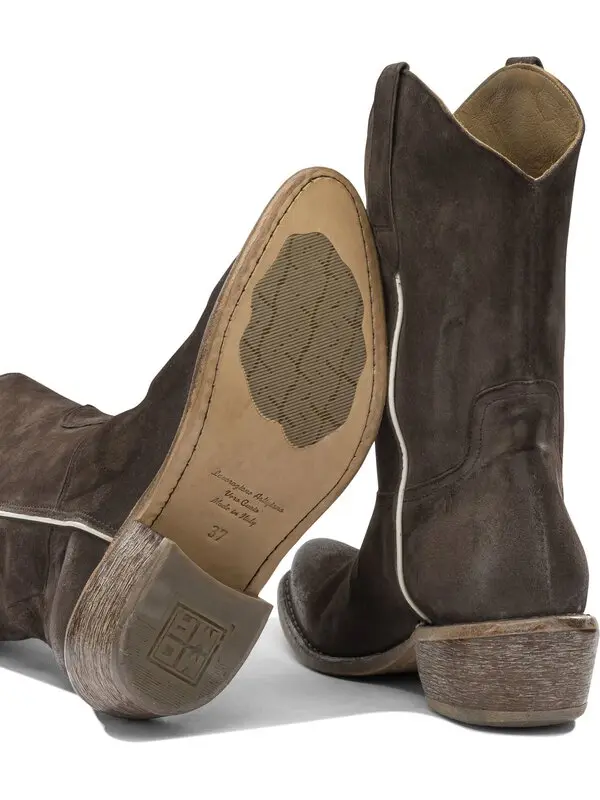 Moma Tall Cowboy Boots - Brown