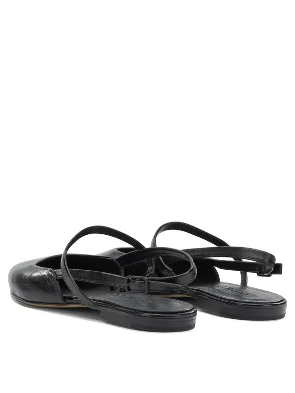 POMME D'OR Leather Slingback Ballerinas