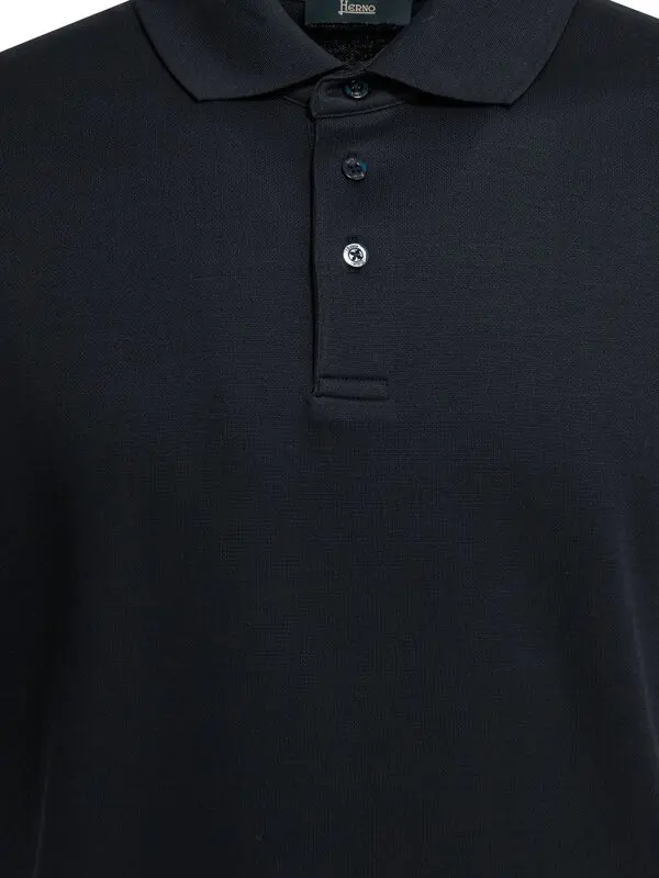 Herno Polo Shirt With Buttons - Blue
