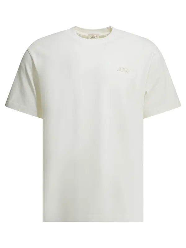 AUTRY Crew Neck T Shirt With Logo - White