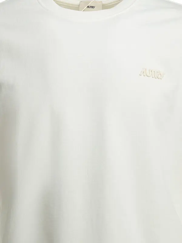 AUTRY Crew Neck T Shirt With Logo - White