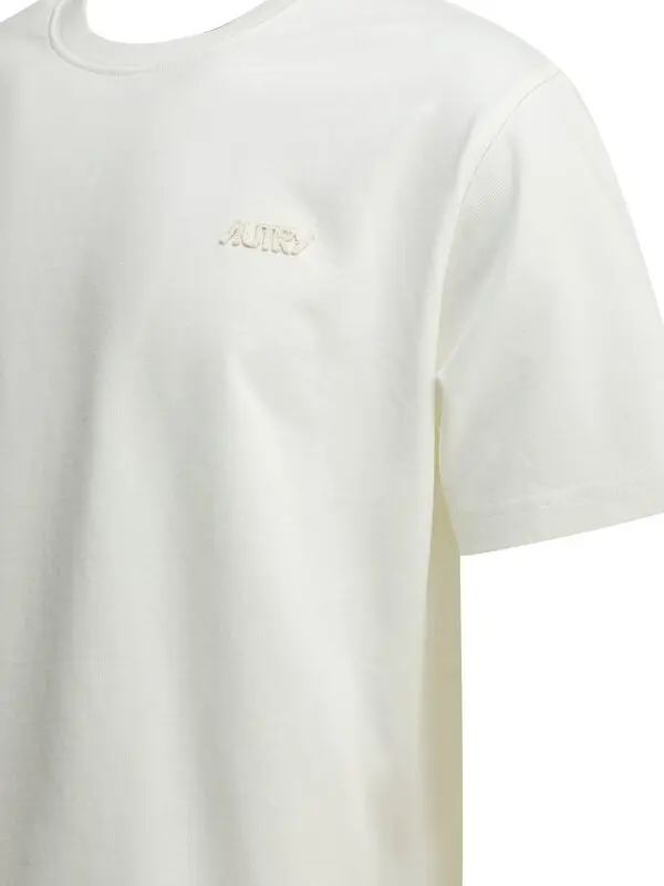 AUTRY Crew Neck T Shirt With Logo - White