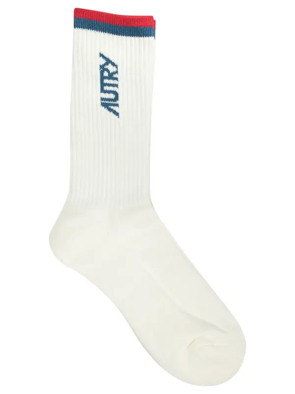 AUTRY Ribbed Sport Socks - White