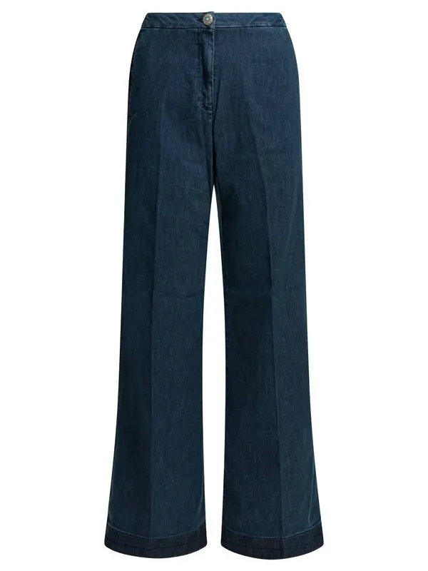 SHAFT JEANS Flaire Smocking' Wide Leg Jeans