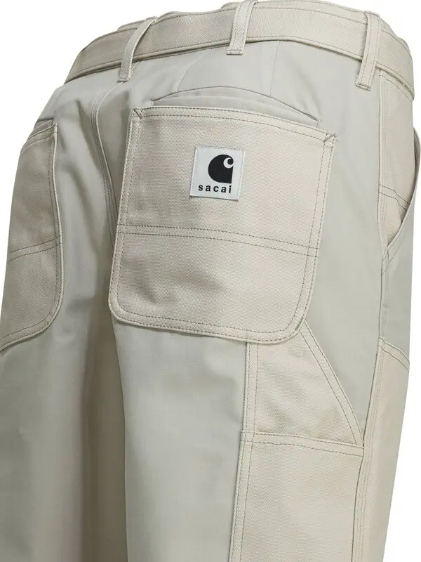 Sacai Carhartt Wip Duck Cargo Pants - White