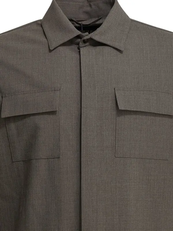 Herno Wool Overshirt Jacket - Grey