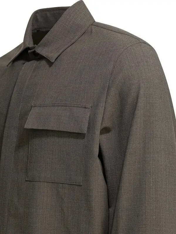 Herno Wool Overshirt Jacket - Grey