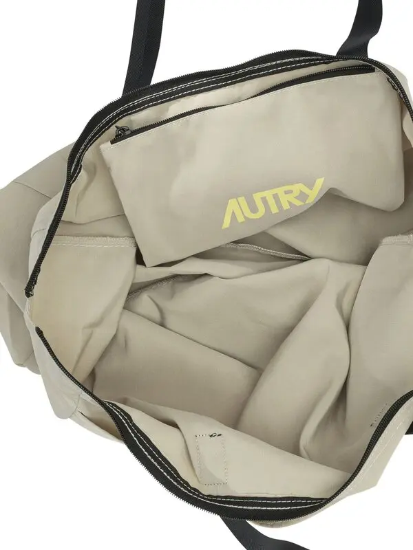 AUTRY Large Logo Shoulder Bag - Beige