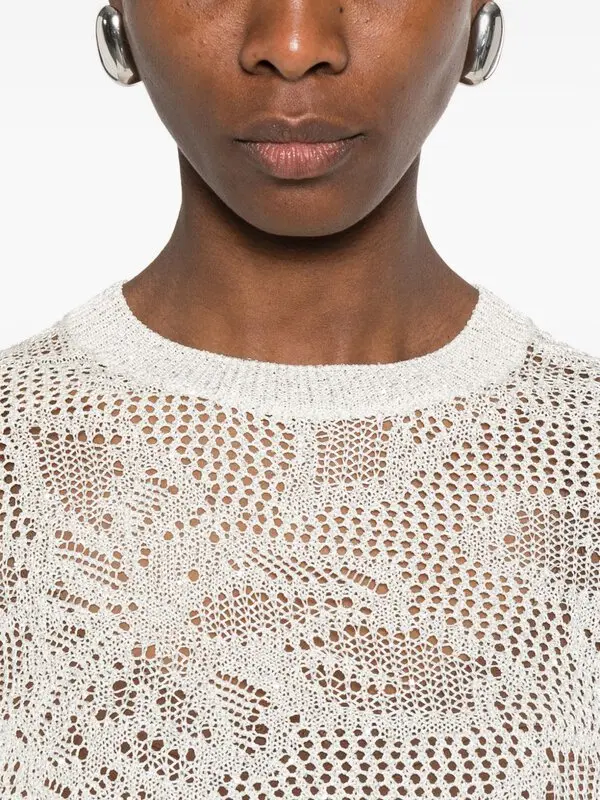 Fabiana Filippi Openwork Crewneck T-shirt
