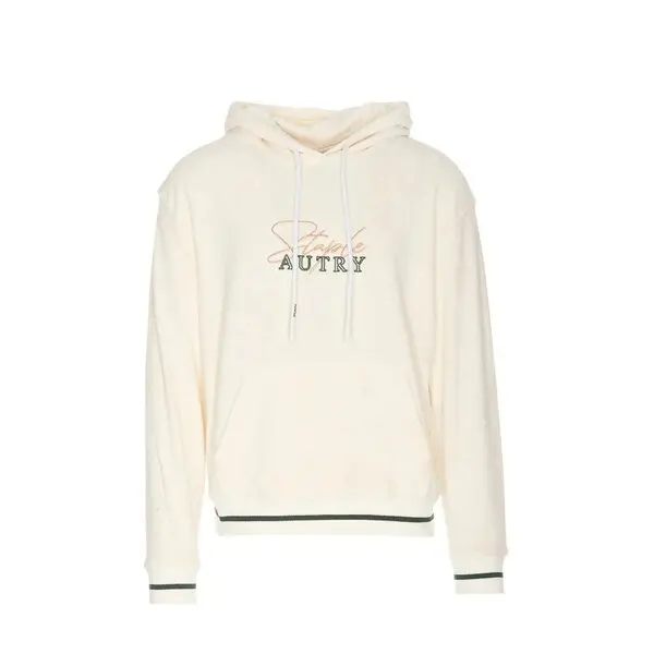 AUTRY Chenille Staple Hoodie - White