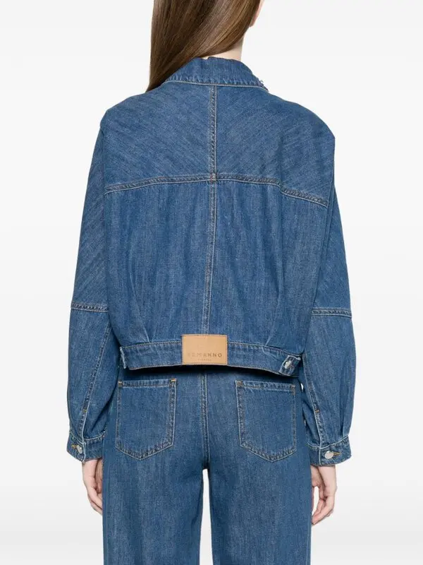 ERMANNO FIRENZE Embroidered Denim Trucker Jacket