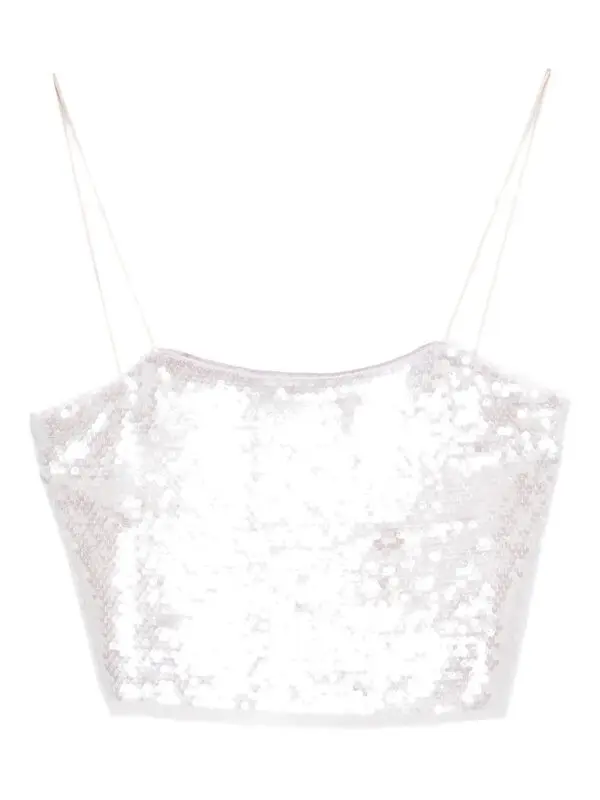 FORTE_FORTE Sequined Top - Silver