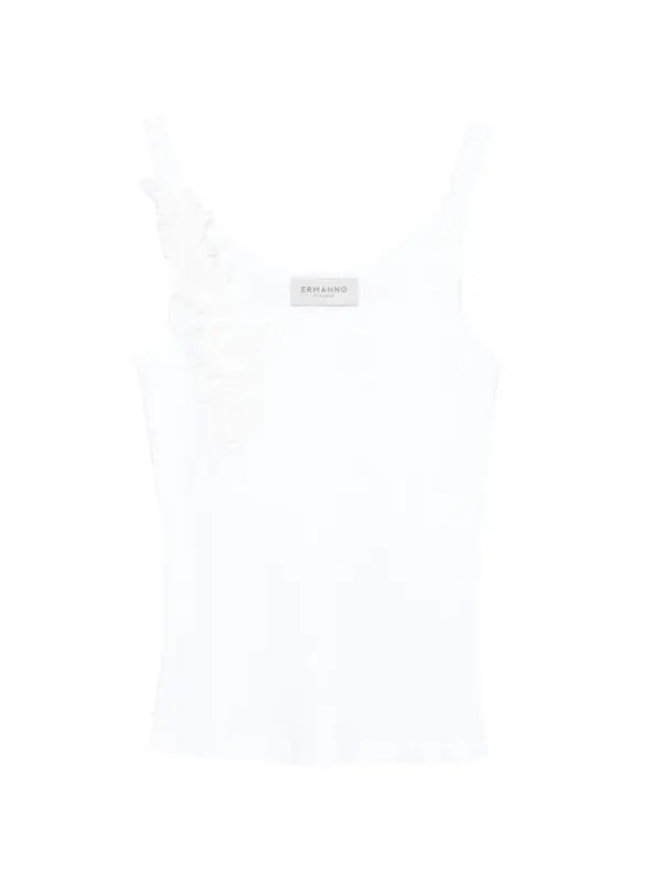 ERMANNO FIRENZE Embroidered Tank Top - White