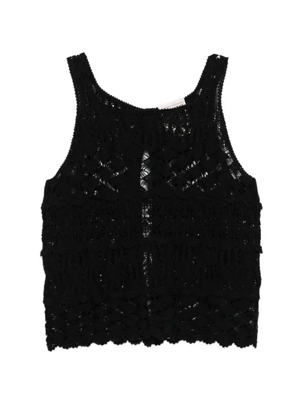 SEMICOUTURE Shelley Cotton Tank Top - Black