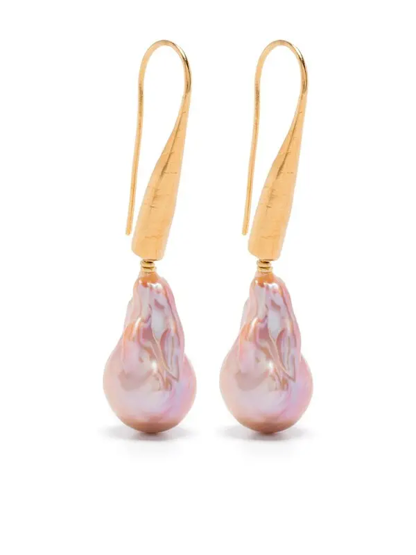 FORTE_FORTE Sculpture Pearl Earrings - Golden