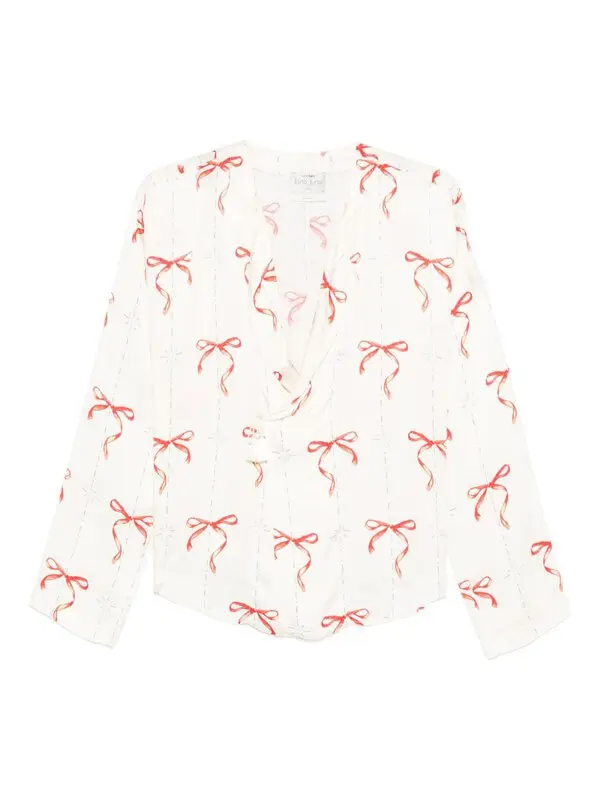 FORTE_FORTE Printed Crossed Shirt - Red