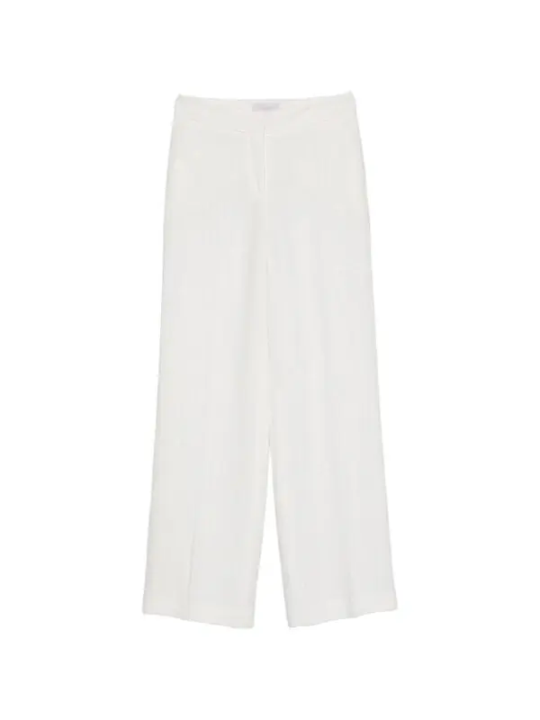 VIA MASINI 80 Wide-leg Linen Trousers - Ivory