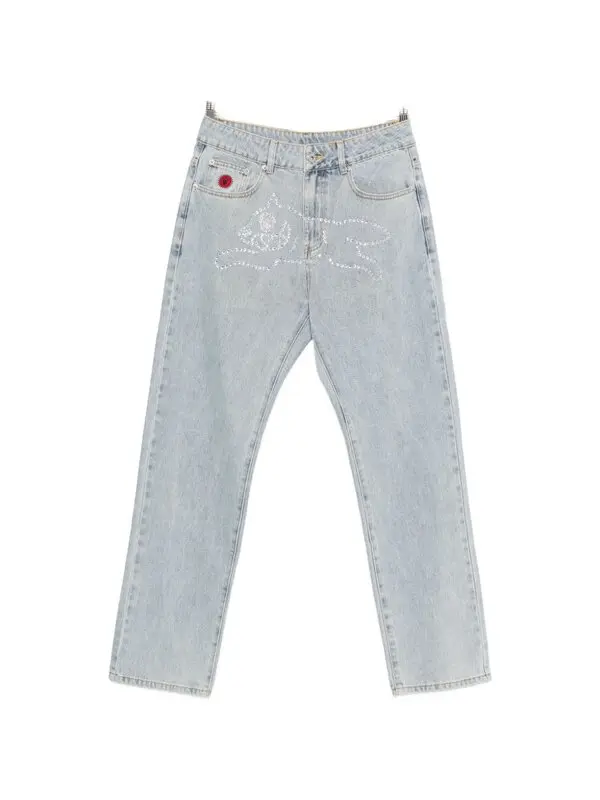 ICECREAM Crystal Running Dog Denim Jeans - Clear Blue