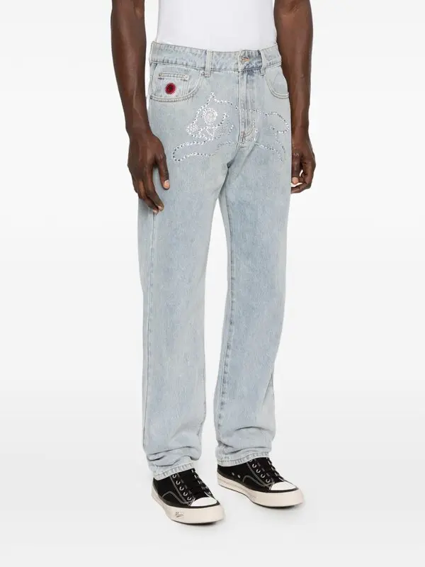 ICECREAM Crystal Running Dog Denim Jeans - Clear Blue