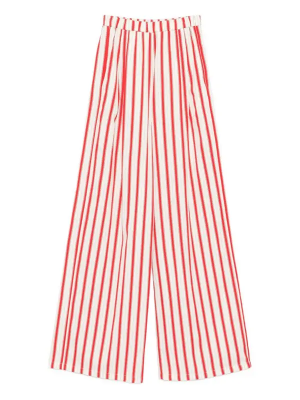 FORTE_FORTE Striped Wide Leg Trousers - Red
