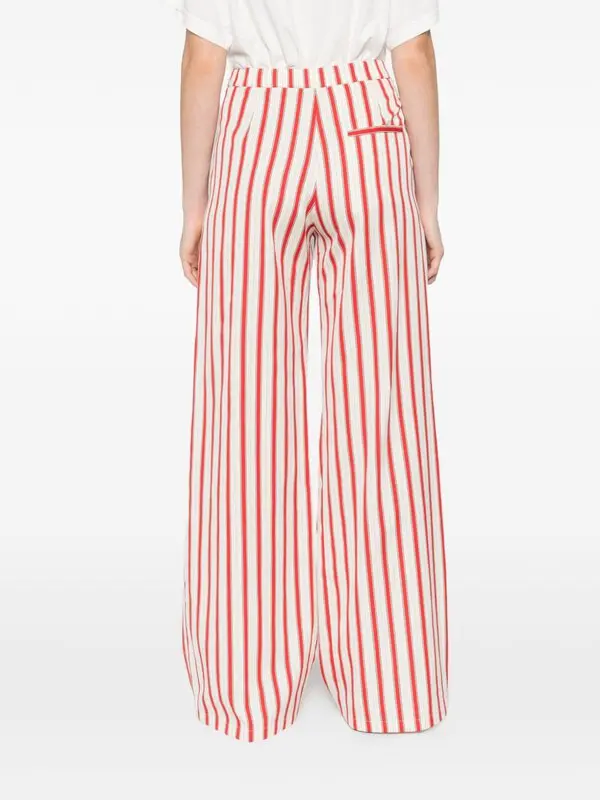 FORTE_FORTE Striped Wide Leg Trousers - Red