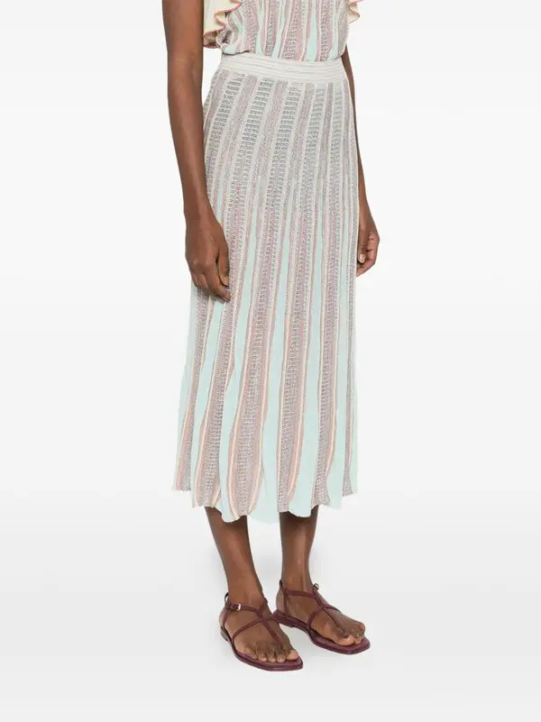 FORTE_FORTE Pleated Midi Skirt - Silver