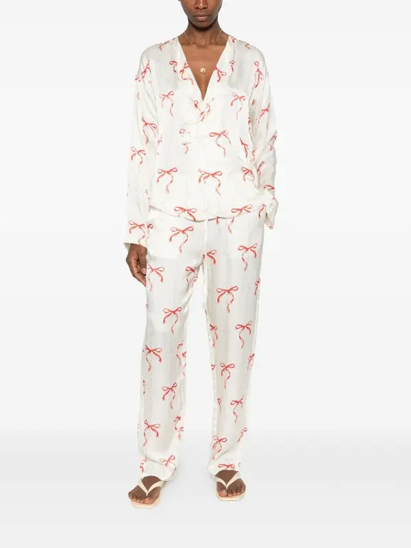 FORTE_FORTE Printed Trousers - Red