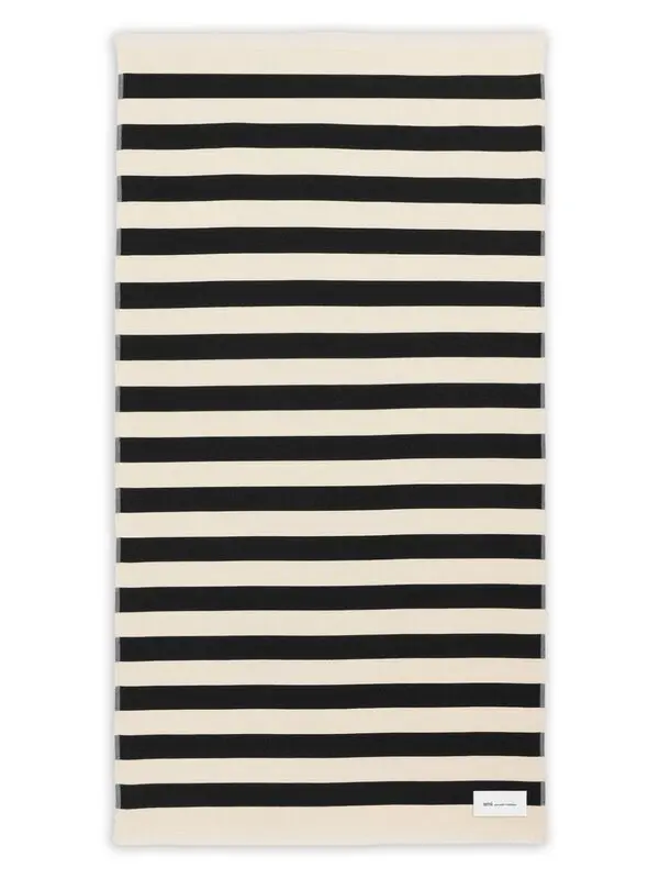Ami Striped Beach Towel - Black