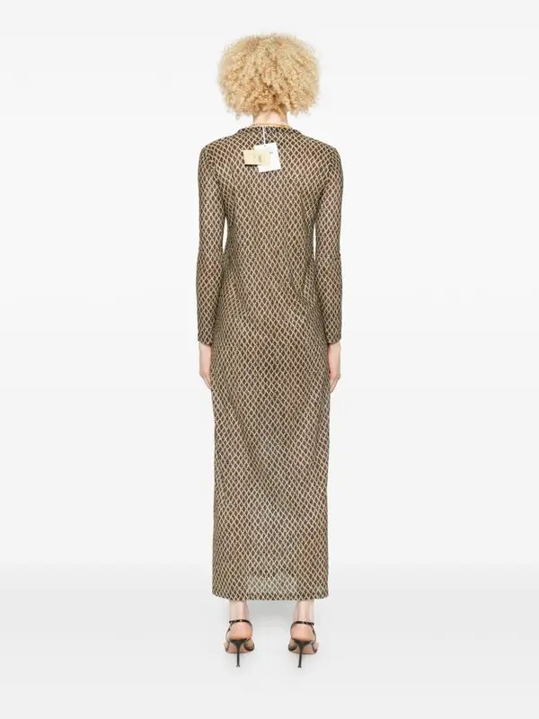 SIYU Patterned Kaftan Dress - Black