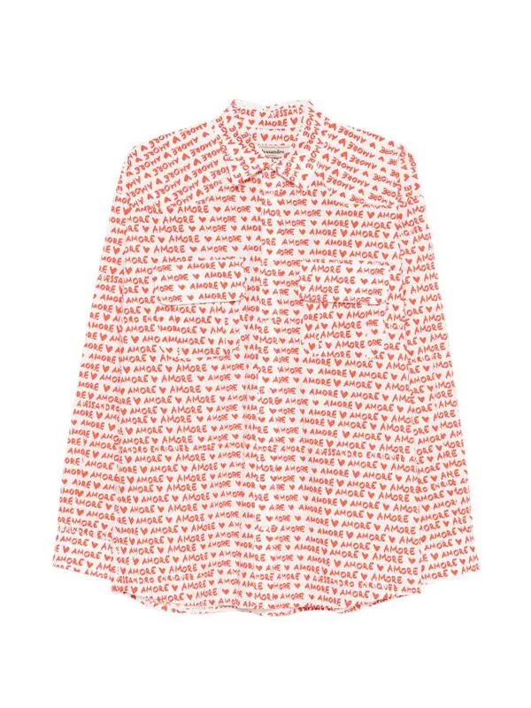 ALESSANDRO ENRIQUEZ Printed Cotton Shirt - Red