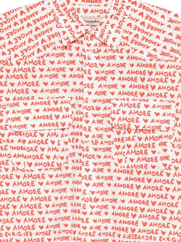 ALESSANDRO ENRIQUEZ Printed Cotton Shirt - Red