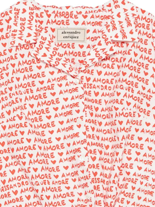 ALESSANDRO ENRIQUEZ Printed Cotton Shirt - Red