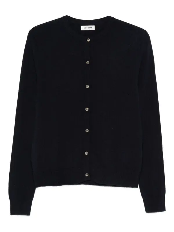 Soft Goat Cashmere Cardigan - Blue