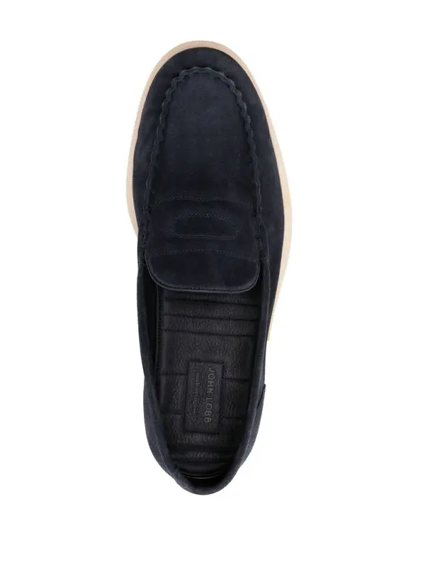 John Lobb Pace Suede Leather Loafers