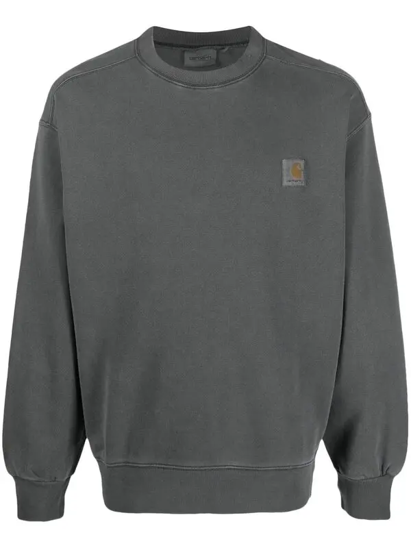 Carhartt Work In Progress Logo Cotton Sweatshirt - Black