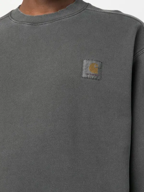 Carhartt Work In Progress Logo Cotton Sweatshirt - Black