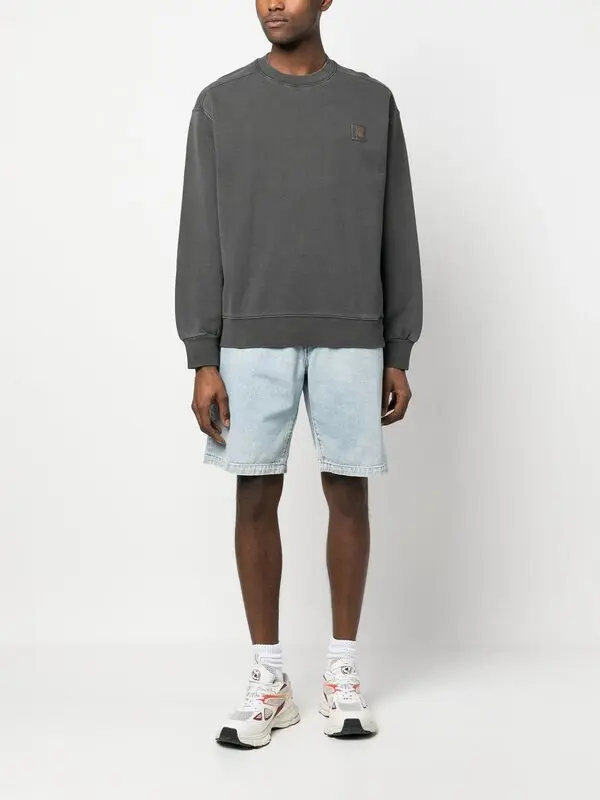 Carhartt Work In Progress Logo Cotton Sweatshirt - Black