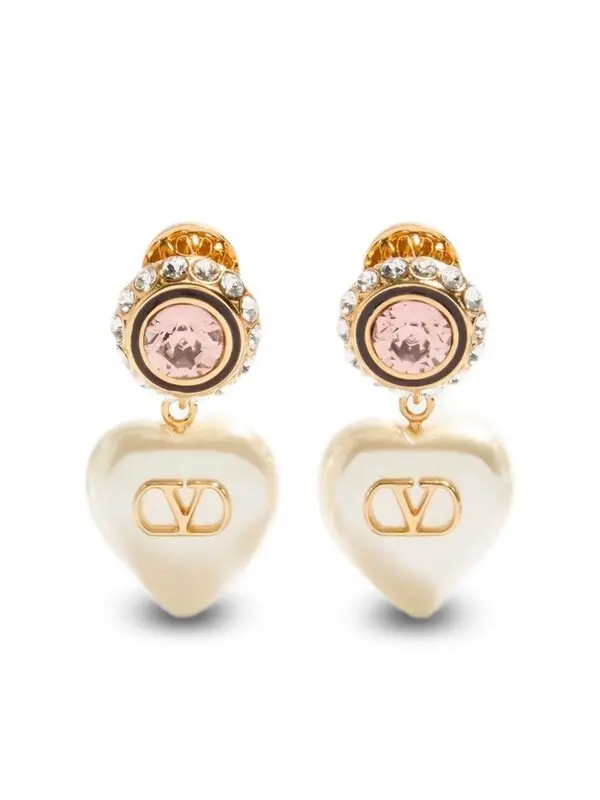 Valentino Garavani Vlogo Signature Pearl Earrings - Golden