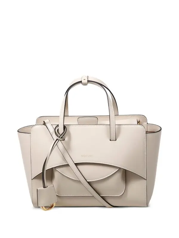 HIDESINS Flap Medium Leather Tote - White