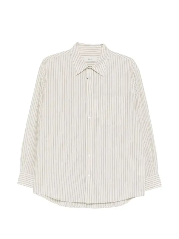 DUNST Striped Cotton Shirt - Ivory